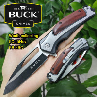 BUCK DA130 Pocket EDC Mini Folding Knife 440 Steel Blade Steel&Acid Wood Handle Outdoor Tactical ...