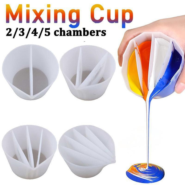 Resin Silicone Split Cups,1/4Pcs Thicken&Reusable Resin Mixing Cups ...