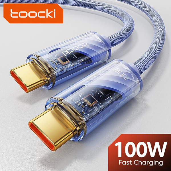 Toocki PD 100W USB-C to Type-C Cable Transparent Design 5A Fast ...