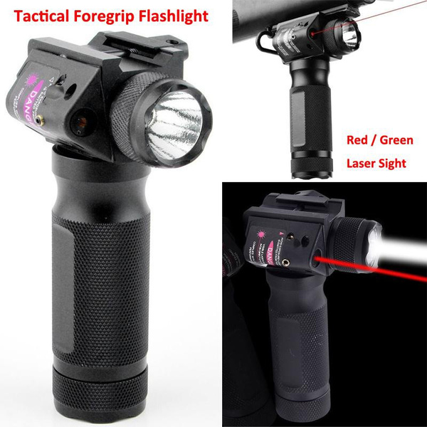 Tactical Combo Vertical Foregrip Strobe Flashlight & Red / Green Laser ...
