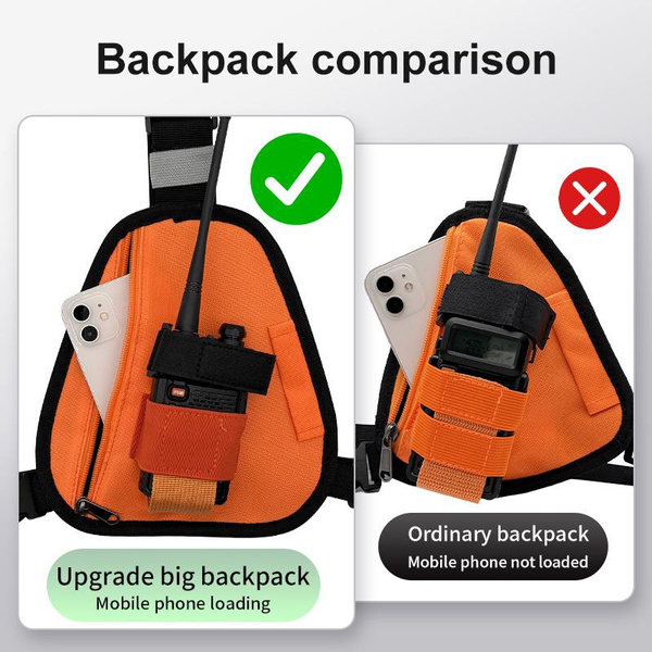 LSENG 2 Way Radio Case Outdoor Men's Climbing Camping Chest Backpack ...