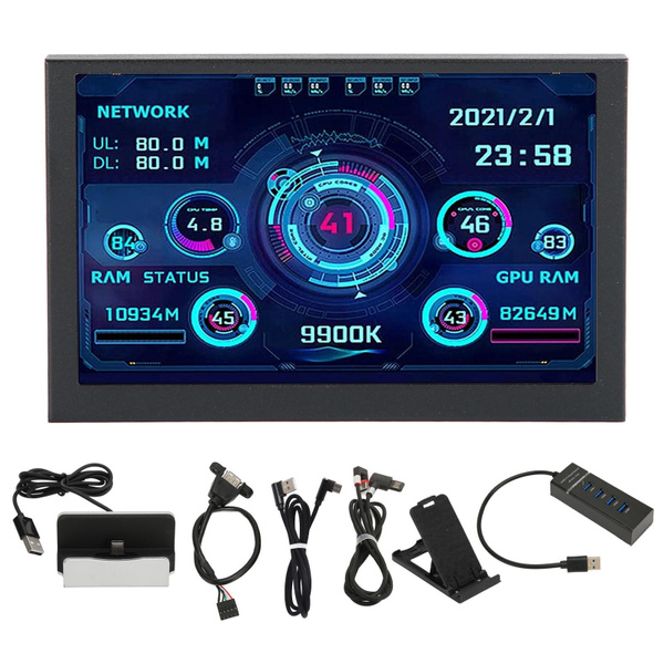 PC CPU Data Monitor 5in IPS 800x480 USB TYPE C for AIDA64 Temperature ...