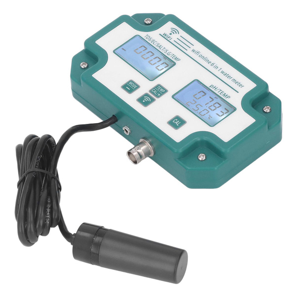 Water Quality Meter High Precise 6 in 1 PH EC SG Salt Temperature ...