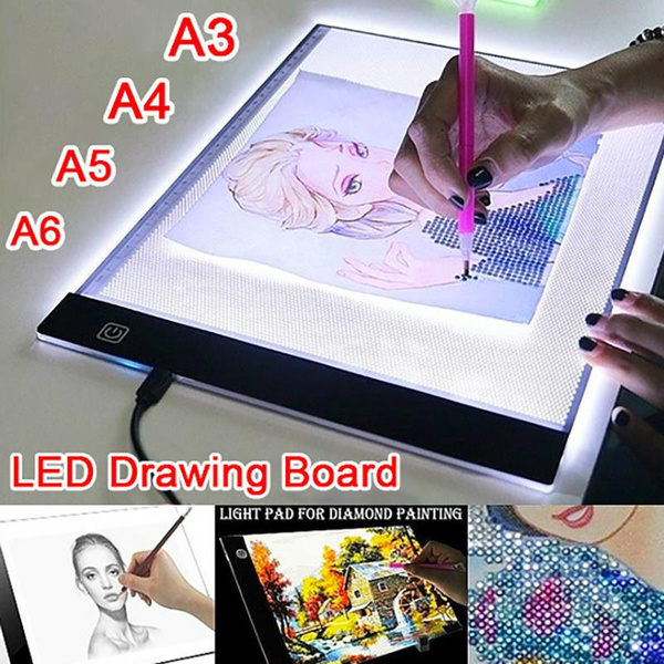 A3/A4/A5/A6 Portable LED Three-speed Dimming Drawing Board Ultra-thin ...