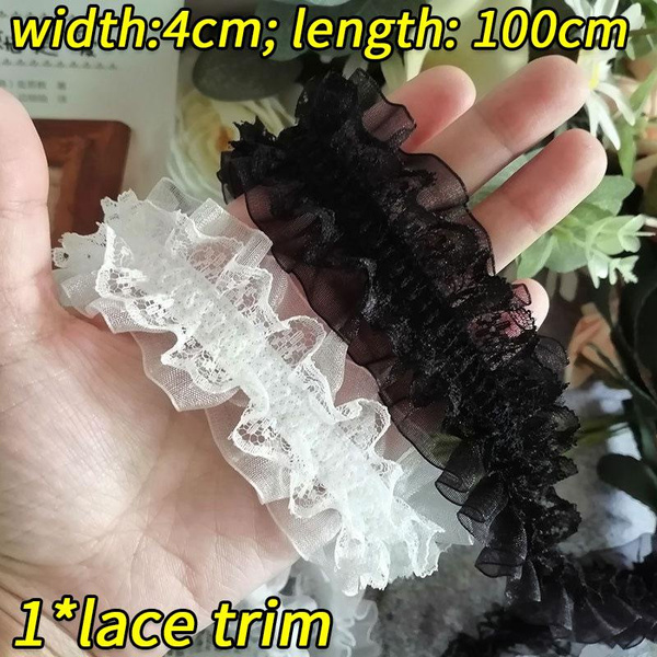 4cm Wide Frilly Edge Lace Neckline Fold Elastic Hollow Out Dress ...