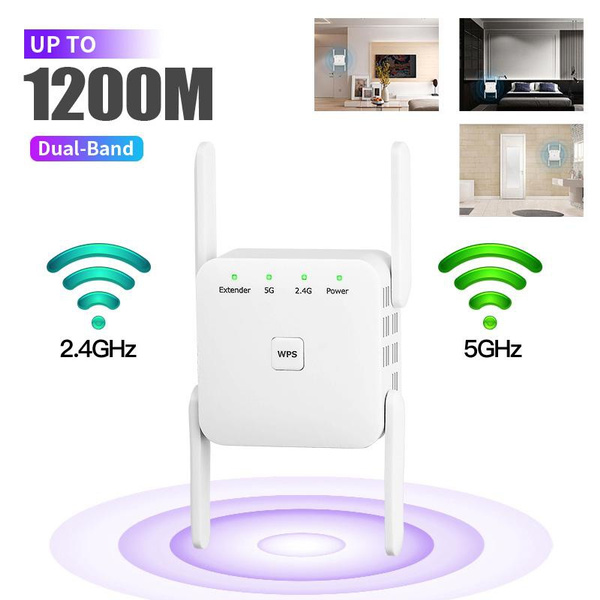 WiFi Repeater 1200Mbps Router WiFi Extender Amplifier 2.4G/5GHz Wi-Fi ...