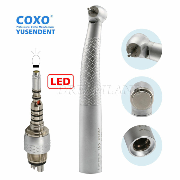 COXO Dental Fiber Optic LED Light High Speed Handpiece Push Button ...