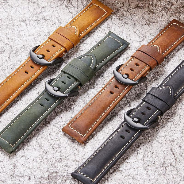 Genuine Leather 20mm 22mm and 24mm 26mm Watch Bands Quick Release Watch ...