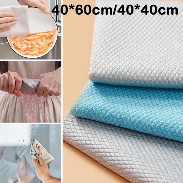 Microfibre Cleaning Cloth Fish Scale Wiping Rags Kitchen Towels ...