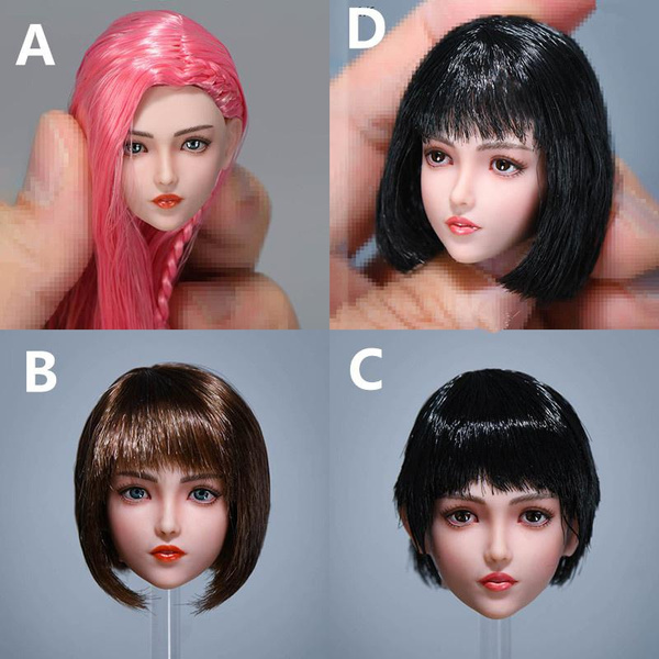 TOYS 1/6 Scale Beauty Girl Head Sculpt Carving Model Fit 12" Female ...