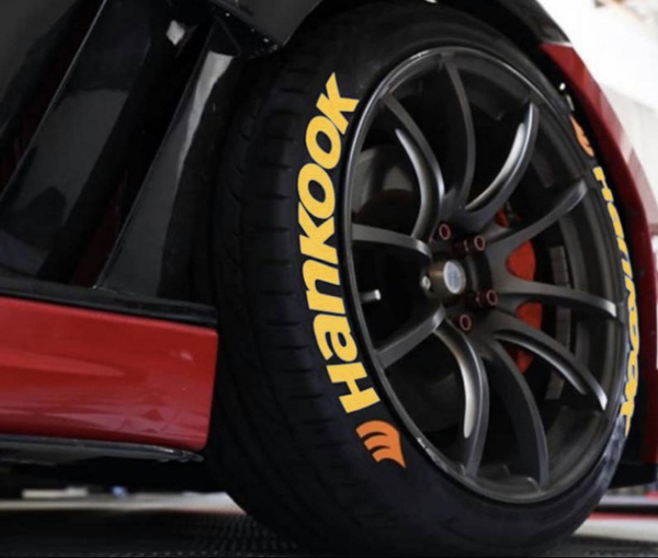 Hankook Tire Stickers Yellow 2.5cm Permanent Tyre Lettering Stickers 16 ...