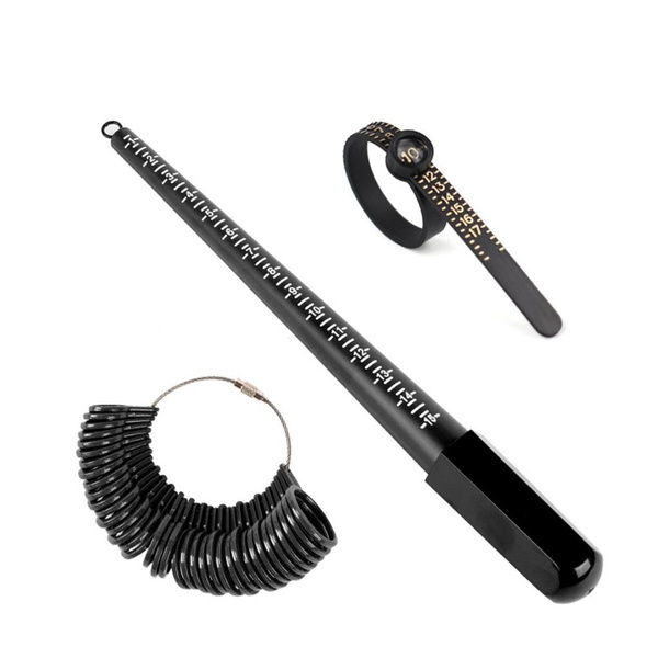 Ring Measurer and Ring Sizer Ring Measurement Stick Black American ...