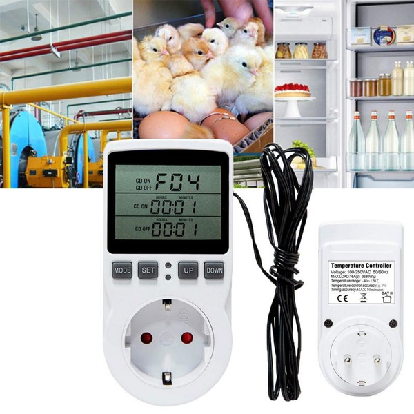 Digital Plug In Thermostat Electric Temperature Controller Sensor