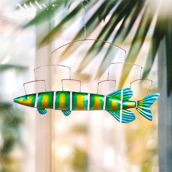 Floating Metal Tropical Fish Detachable Metal Fish Wind Chimes Garden ...