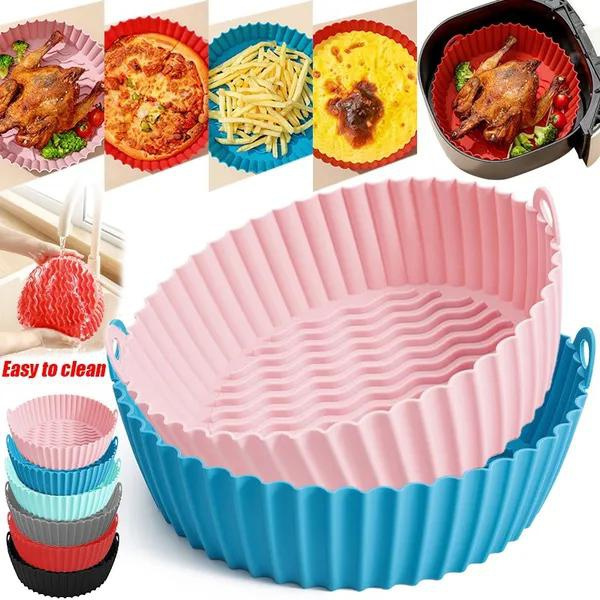 7.5inch/8.5inch Air Fryer Silicone Pad Microwave Baking Tray Pizza ...