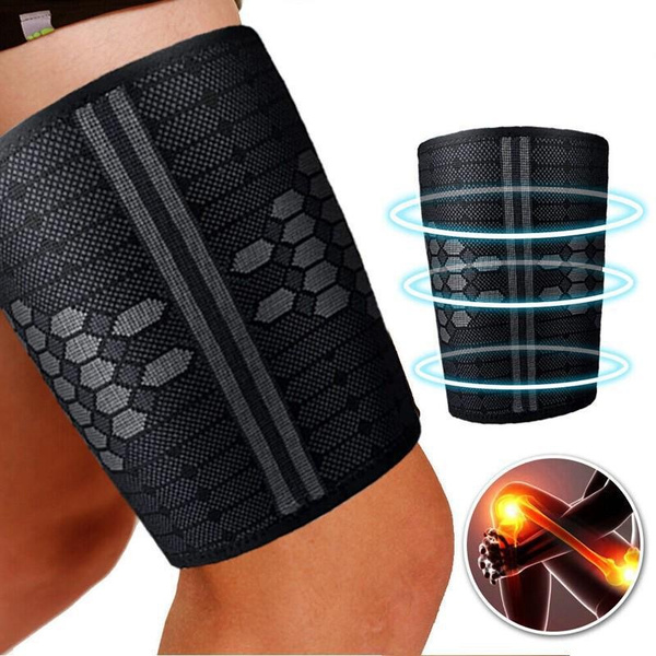 1-2pcs Thigh Brace Hamstring Wrap Compression Sleeve Trimmer Elastic ...