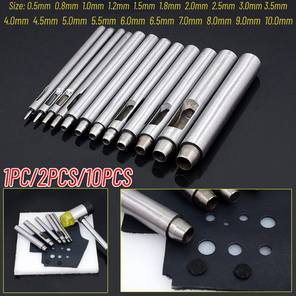 1PC/2PCS/10PCS Leather Hole Punch Cutter 0.5mm-10mm Straight Round ...