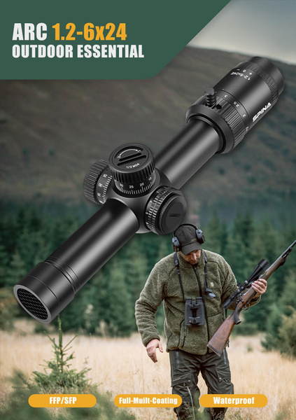 SPINA OPTICS 1.2-6x24 FFP/SFP Red/Green Illuminated Telescopic Sight ...
