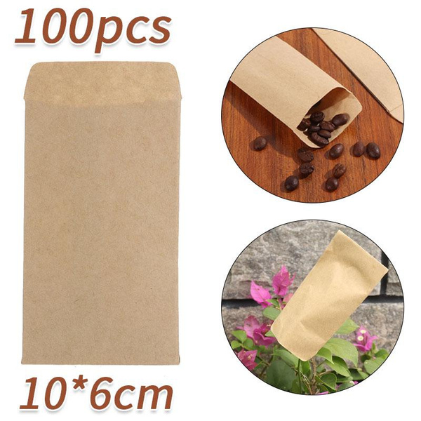 100pcs Multi-Purpose Kraft Paper Bags 6x10cm Tea Food Seed Coins ... 100pcs Multi-Purpose Kraft Paper Bags 6x10cm Tea Food Seed Coins ...