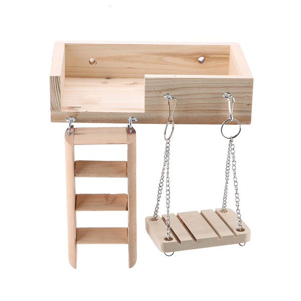 3Pcs Hamsters Ladder Set, Wooden Hamster Wooden Hamster Toys Pets House ...