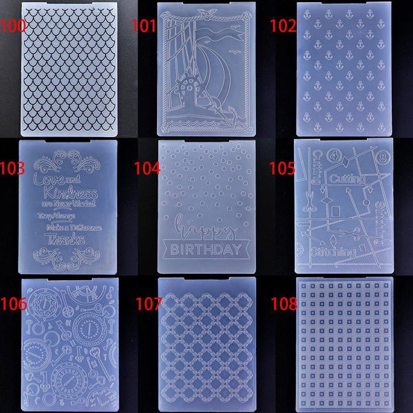 Wave Anchor Clock Happy Birthday Love Embossing Folder For Scrapbook ...