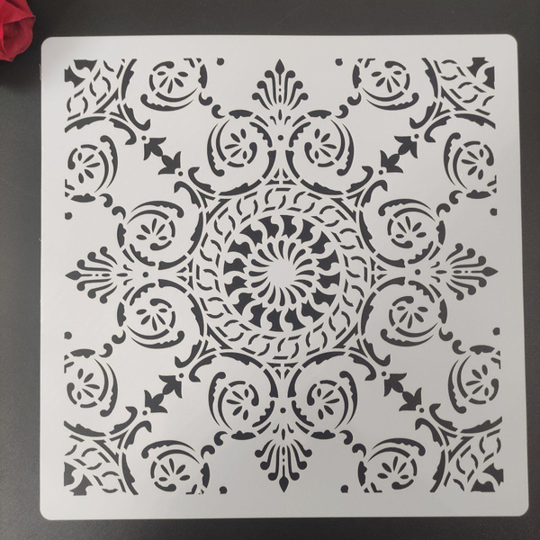30 * 30cm DIY reusable molds laser cut painting stencils floor tile ...