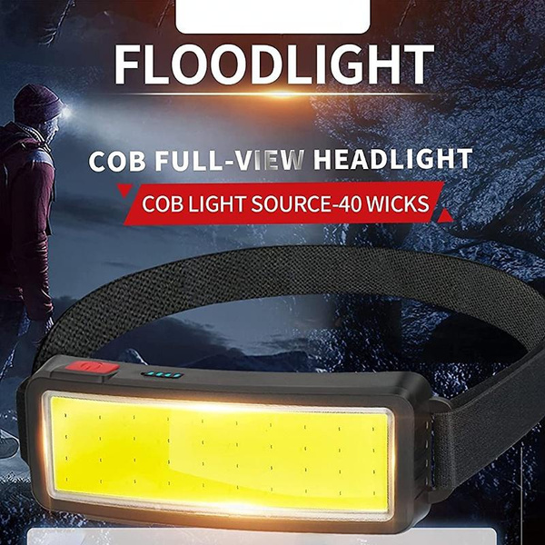 5000k New Cob Headlight Outdoor Portable LED Headlight with Built-in ...