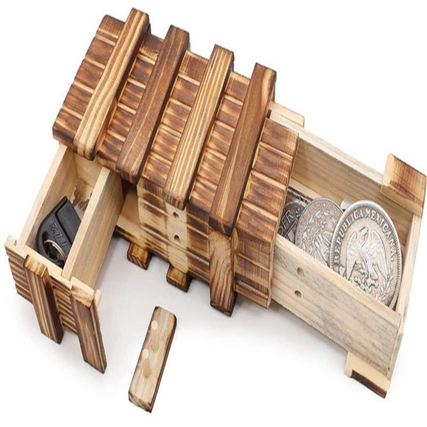 Magic Puzzle Boxes with Secret Compartment, Wooden Magic Brain Teaser ...