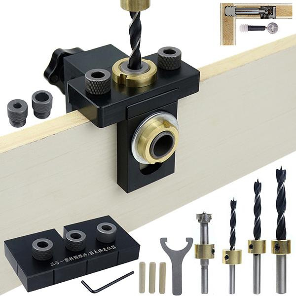 Pocket Hole Jig Kit Doweling Jig Kit 3 In 1 Drilling Guide Hole Locator ...