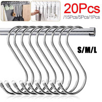 1/5/15/20Pcs S Shaped Hooks Stainless Steel Metal Hangers Hanging Hooks ...