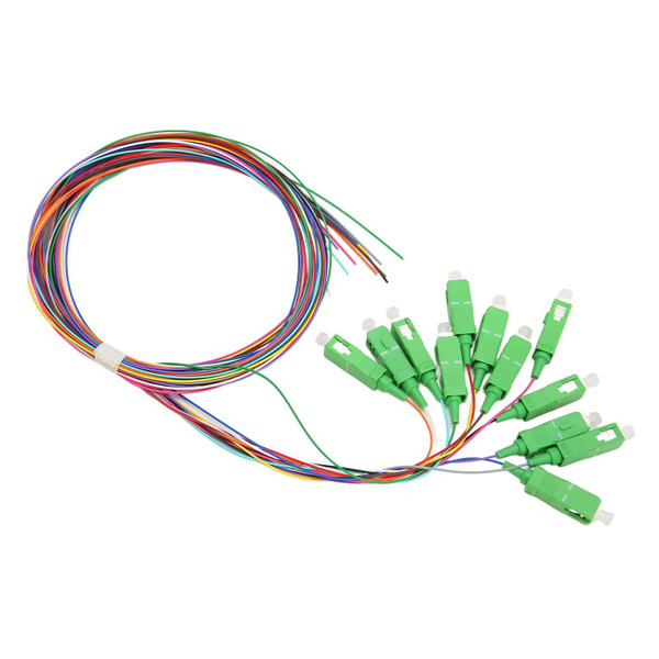 1.5 Meter Fiber Optic Pigtail 12 Strands SC 12 Color Single Mode Fiber ...