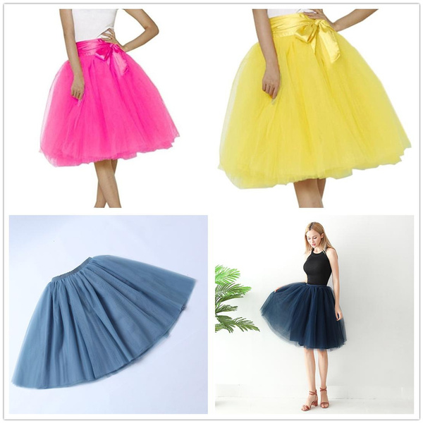 7 Layers Tulle 65cm Adult Tutu Skirt Flare Puffy Petticoat Lolita Dress ...