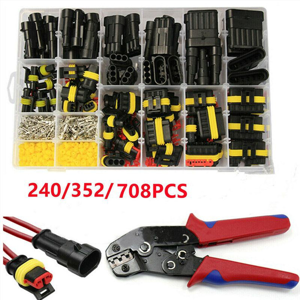 Hot 352/240pcs Electrical Terminals Wire Connectors Waterproof 1/2/3/4 ...