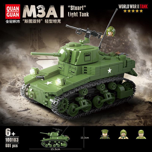 WW2 Military Model World War II M3A1 Stuart Light Tank Weapon Action ...