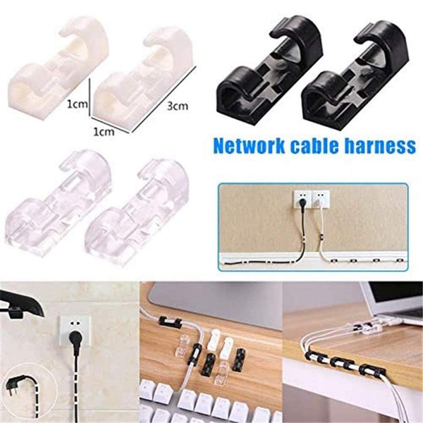 40Pcs Finisher Wire Clamps Self Adhesive Cable Organizer Cord Holder ...