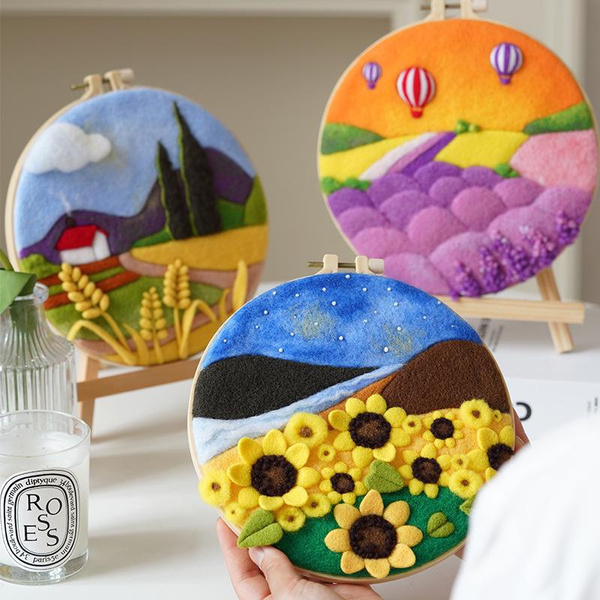 Wool Needle Felt Set,Felt Painting Kit for Beginners, Wool Needle Felt ...