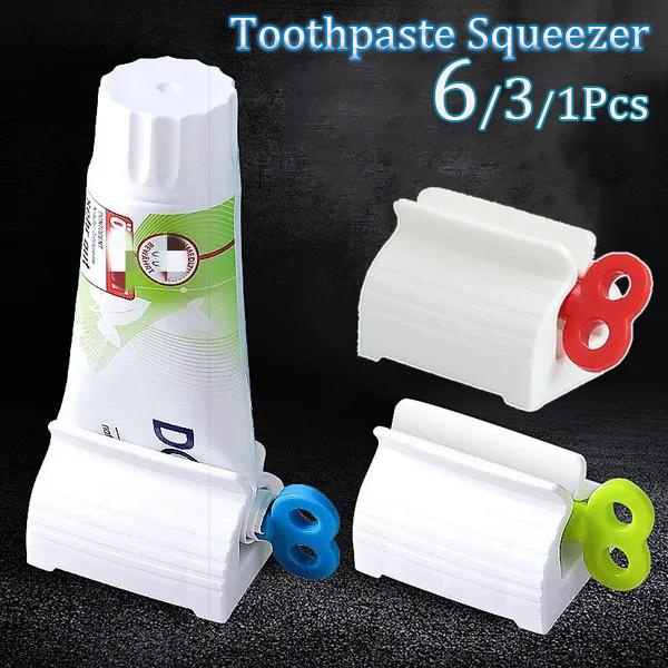1/3/6 Pcs Rolling Tube Toothpaste Squeezer Toothpaste Seat Holder ...