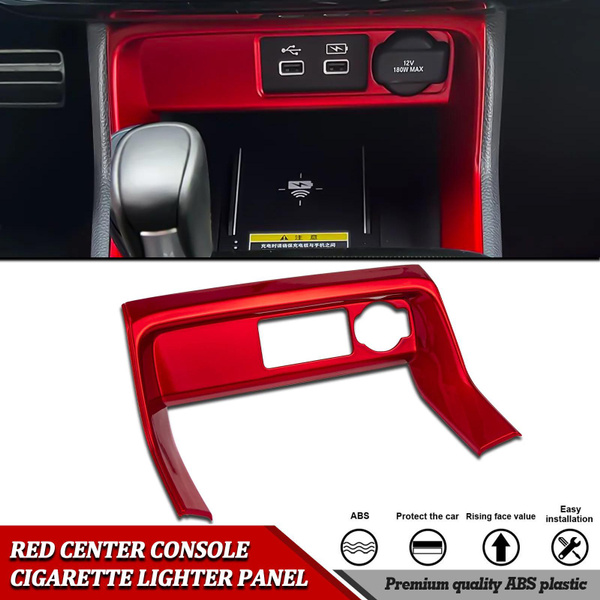 Sporty RED Center Console Cigarette Lighter USB Socket Cover Molding ...