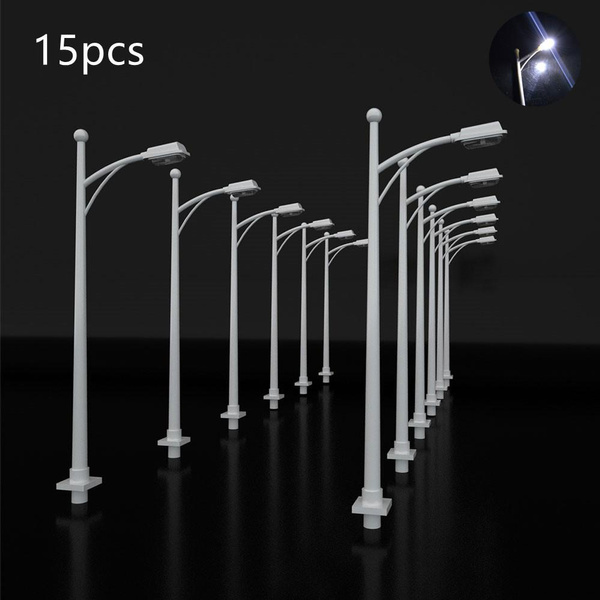 15pcs 3V Model Street Single Light Mini Lamppost For Architectural ...