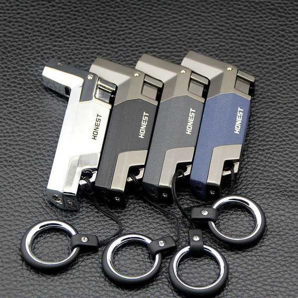 Portable BBQ Gas Lighter Keychain Windproof Inflatable Lighter Spray ...