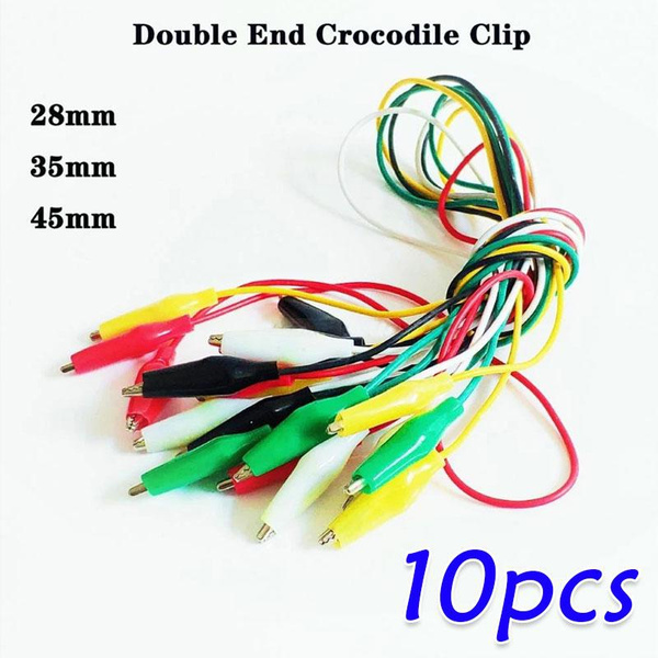 10Pcs Alligator Clips Electrical DIY Test Leads Alligator Double-ended ...