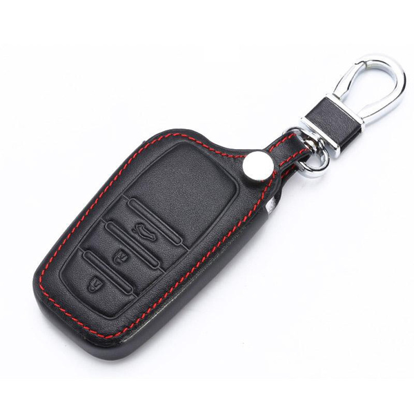 Black Leather Car Remote Key Case Cover Fob for Toyota Camry CHR ...