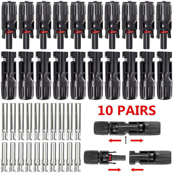 10 Pairs Male Female M/F Solar Cable Connectors 4mm-6mm 30Amp ...
