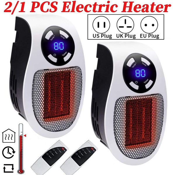 2/1 PCS 600W Portable Fan Heater Remote Control Household Mini Heaters ...