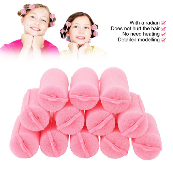 12 PCS Foam Sponge Hair Rollers, Soft Sleeping Hair Curlers Flexible ...