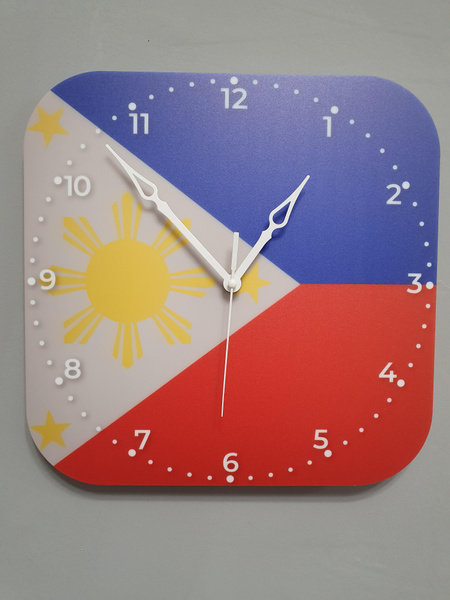 Philippines flag clock for wall decor, Filipinos themed gift | Wish