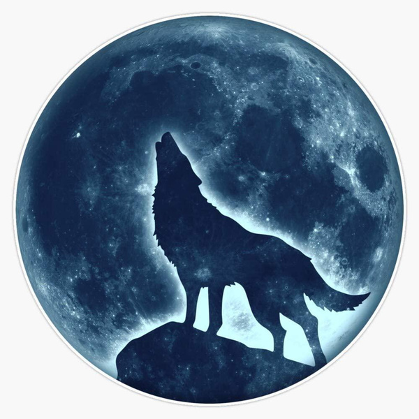 Howling Wolf, Full Moon, Fullmoon, Wild, Dog, Wolves Vinyl Waterproof ...