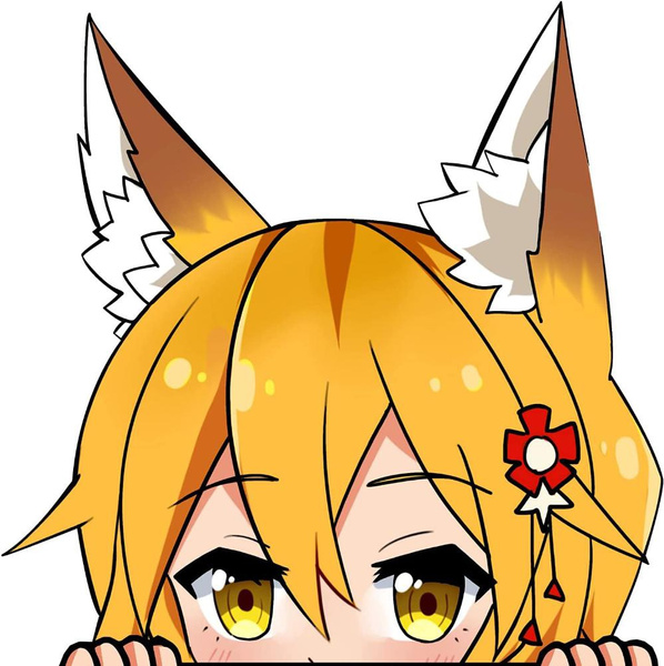 Fox Waifu Peeking Anime Car Stickers, Funny Bumper Window Decals for ...