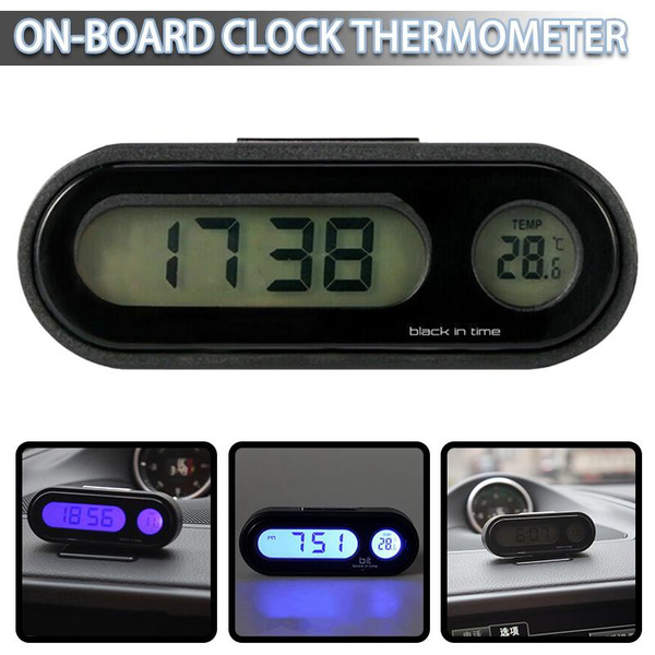 New 2 in 1 Car Interior LED Dashboard Digital Clock Thermometer Desk ...