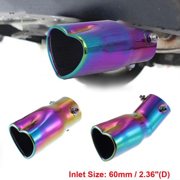 Car Exhaust Tip Pipe Heart Shaped Applicable Diameter 2.36" Universal ...